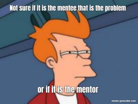 Not sure if it is the mentee that is the problem or if it is the mentor - Meme Generator