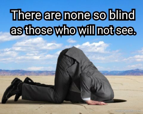 There are none so blind as those who will not see. - Meme Generator